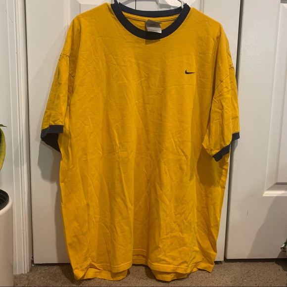Nike | Tops | Vintage Nike Yellow Ringer Short Sleeve Tee | Poshmark